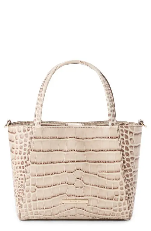 Brahmin Small Croc Embossed Leather Tote - Warm Gray