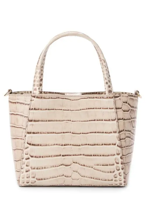 Brahmin Small Croc Embossed Leather Tote - Warm Gray