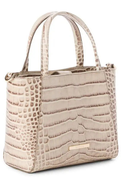 Brahmin Small Croc Embossed Leather Tote - Warm Gray