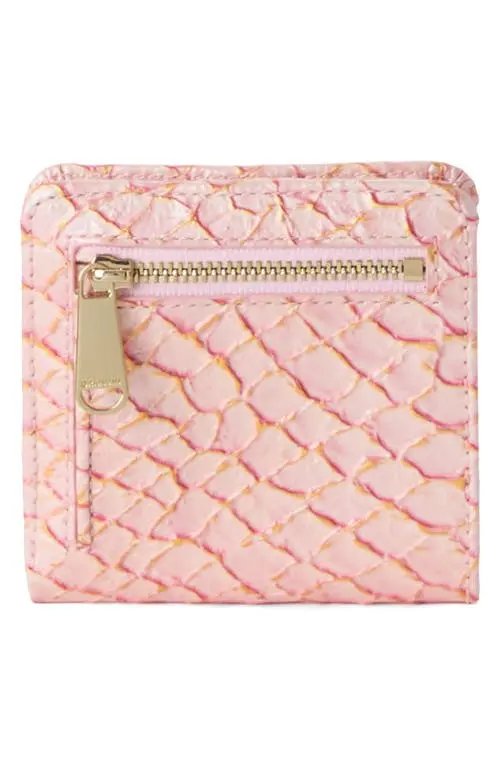 Brahmin Jane Snakeskin Embossed Leather Bifold Wallet - Pink
