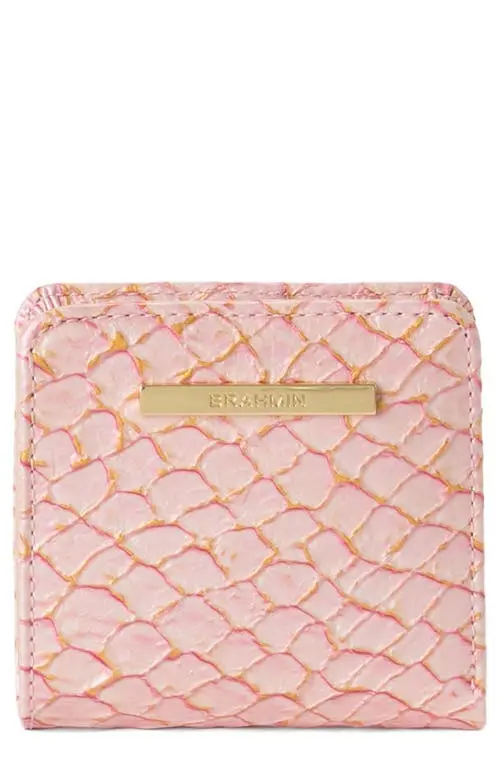 Brahmin Jane Snakeskin Embossed Leather Bifold Wallet - Pink