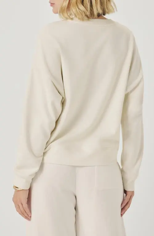 Splendid Greta Terry Relaxed Sweatshirt - Shell White