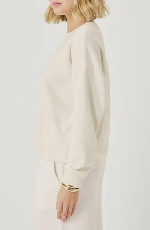 Splendid Greta Terry Relaxed Sweatshirt - Shell White