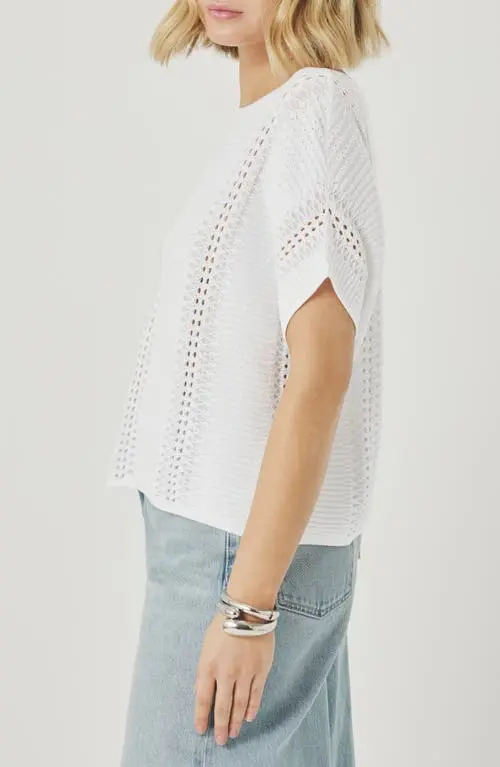 Splendid Pointelle Stitch Crewneck Sweater - White