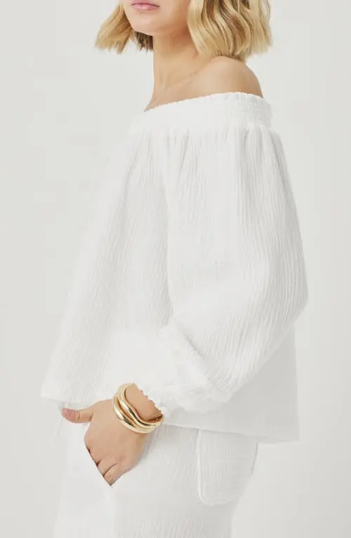 Splendid Cotton Gauze Off-the-shoulder Top