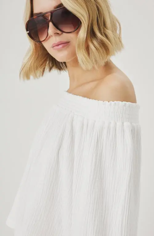 Splendid Cotton Gauze Off-the-shoulder Top