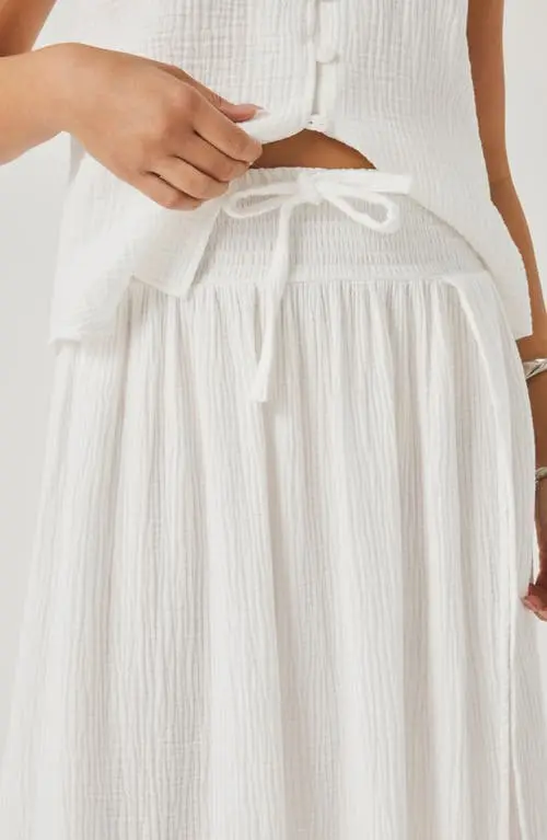 Splendid Ava Tie Waist Gauze Maxi Skirt - White