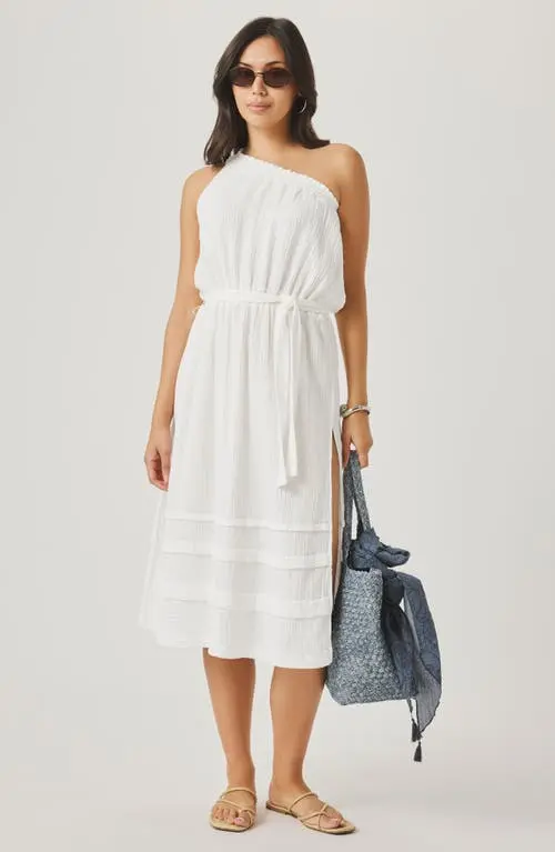 Splendid Ava One-shoulder Gauze Midi Dress