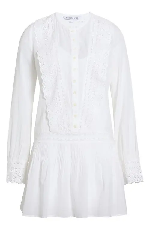 Veronica Beard Marguerite Embroidered Eyelet Long Sleeve Dress