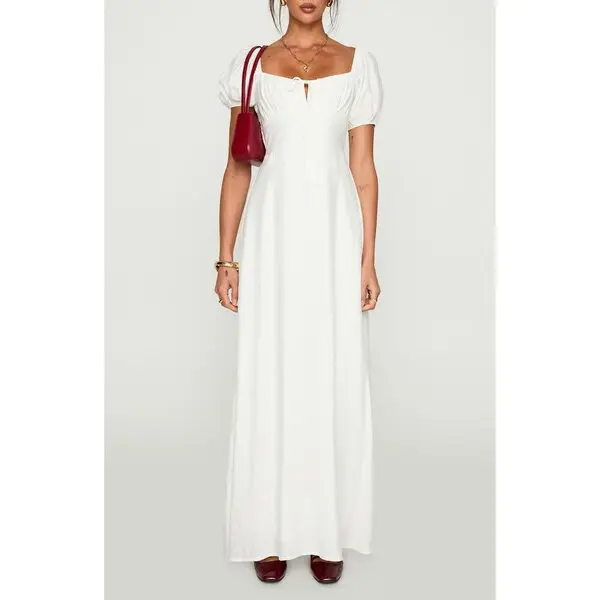 Princess Polly Song Puff Sleeve Maxi Dress - White