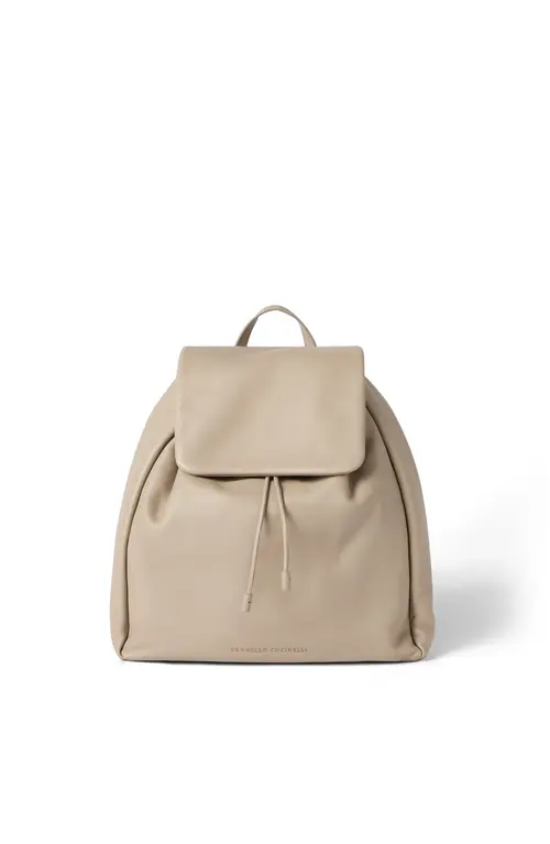 Brunello Cucinelli Leather City Backpack - Buff