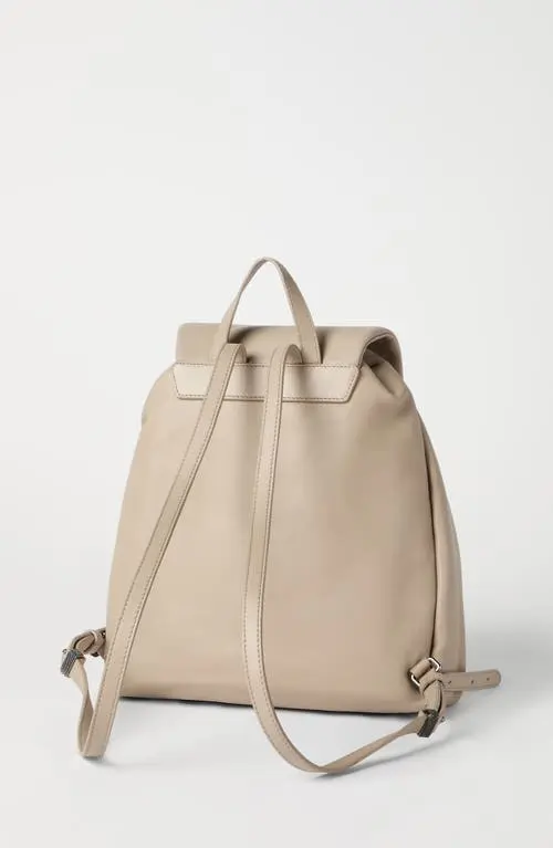 Brunello Cucinelli Leather City Backpack - Buff