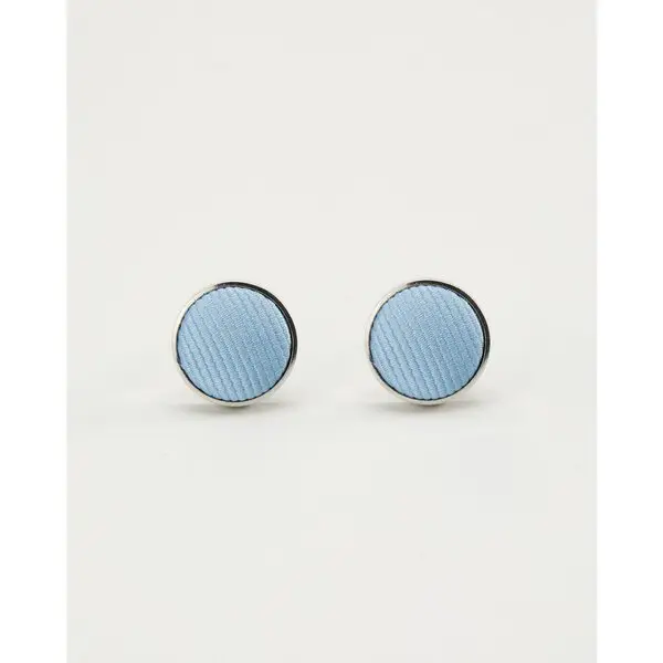 KNOTTERY & CO Twill Silk Cufflinks - Sky Blue