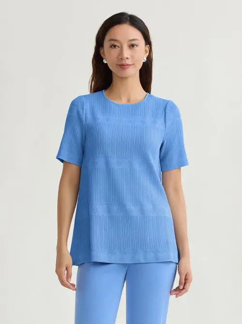 Misook Diamond Ribbed Knit Tunic