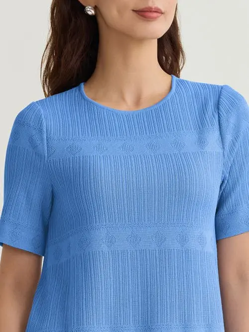 Misook Diamond Ribbed Knit Tunic