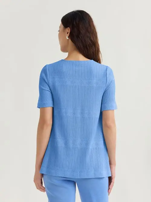 Misook Diamond Ribbed Knit Tunic
