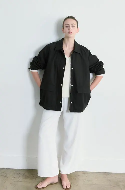 Almina Concept Cotton Barn Jacket - Black