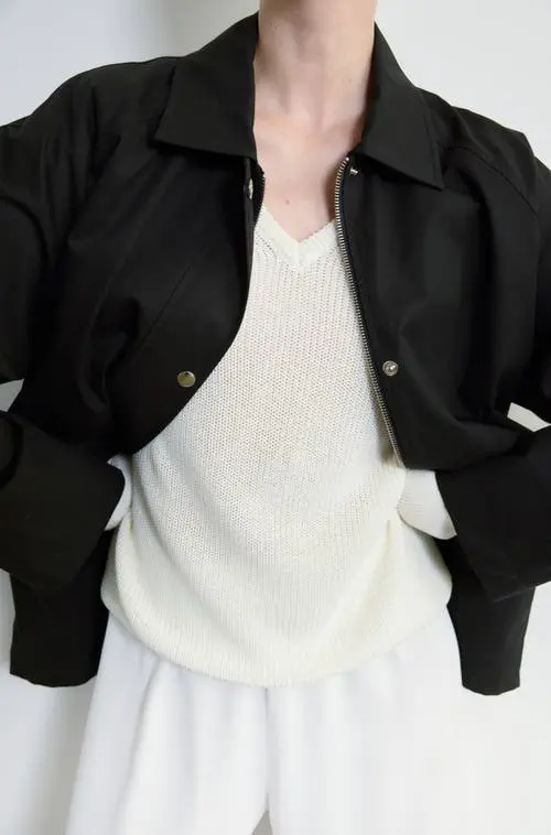 Almina Concept Cotton Barn Jacket - Black