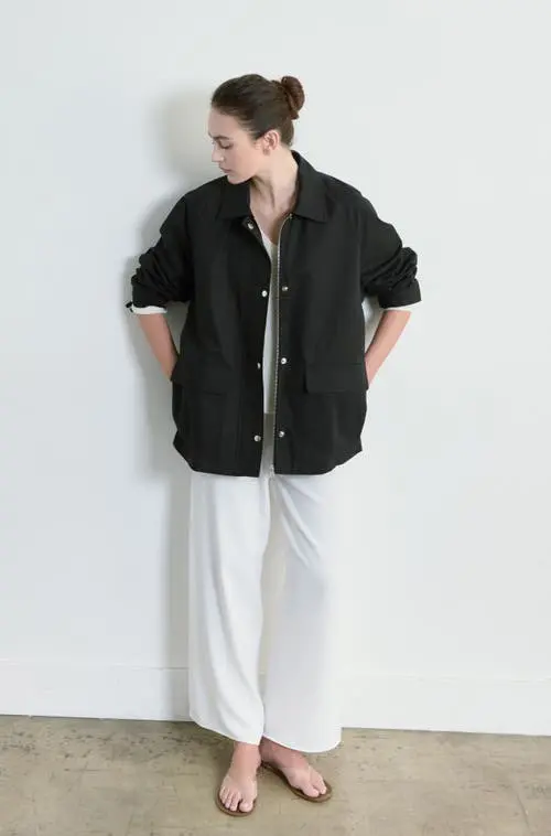 Almina Concept Cotton Barn Jacket - Black