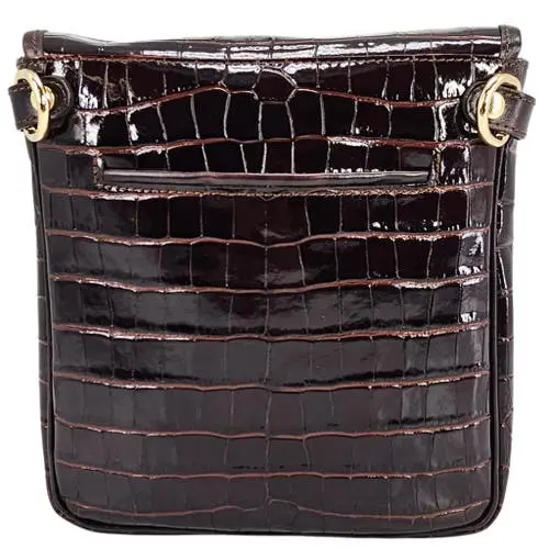 MADISON MAISON Moc Croc Crossbody Bag - Chocolate