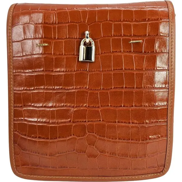 MADISON MAISON Moc Croc Crossbody Bag - Tan