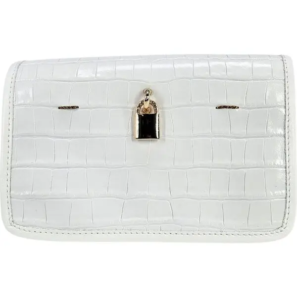 MADISON MAISON Small Moc Croc Crossbody - Off-white