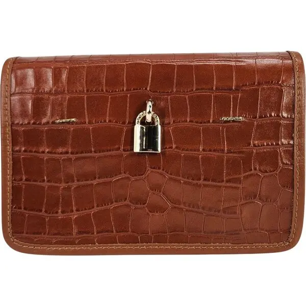 MADISON MAISON Small Moc Croc Crossbody - Tan