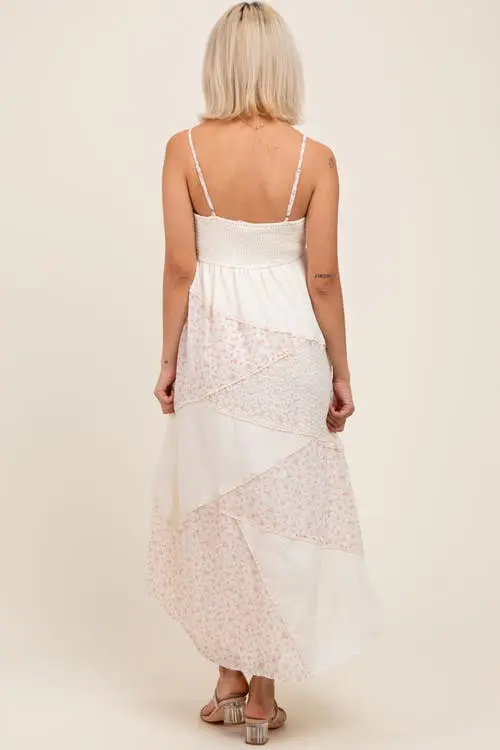 PINKBLUSH Floral Sweetheart Neck Maternity Midi Dress