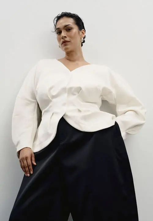11 HONORE Crescent Moon Duchess Satin Jacket