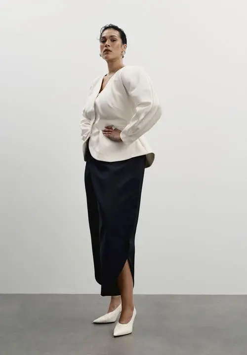 11 HONORE Crescent Moon Duchess Satin Jacket