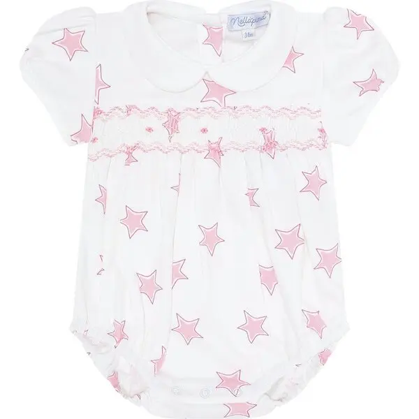 NELLAPIMA Stars Print Smocked Bubblebaby - Pink