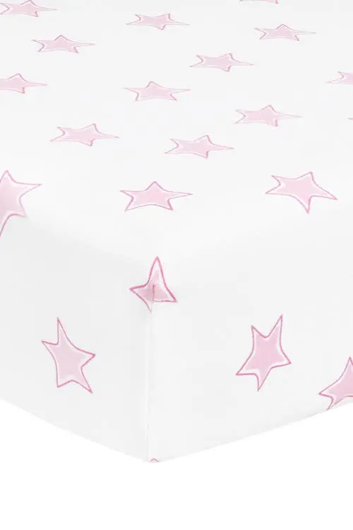 NELLAPIMA Stars Print Crib Sheetsbaby - Pink