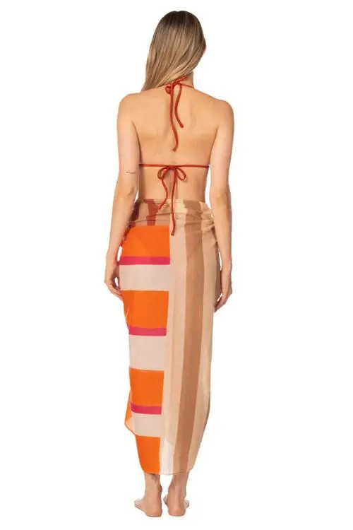 KIBYS Sunset Bazaar Loretta Striped Cotton Pareo Sarong