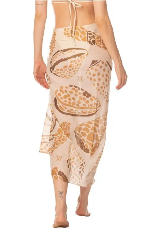 KIBYS Shell Tides Loretta Shell Print Cotton Pareo Sarong
