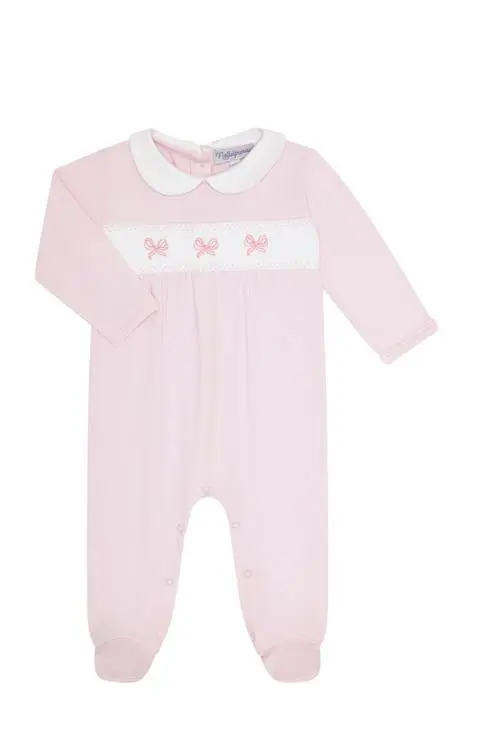 NELLAPIMA Charming Bows Embroidery Footie - Pink