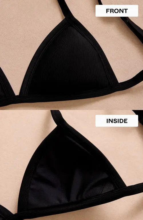 Pepper Triangle Bikini Top - Black