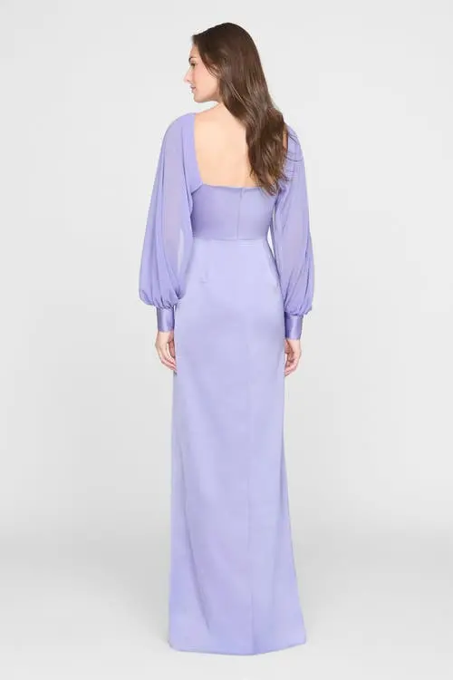 Theia Penelope Satin Column Gown