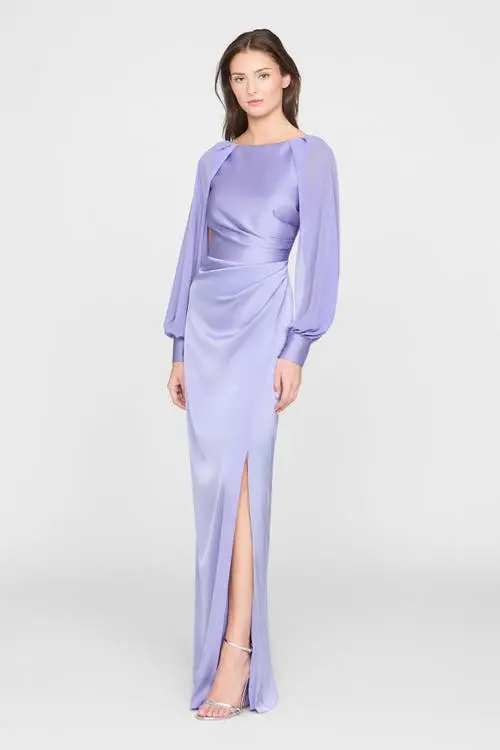 Theia Penelope Satin Column Gown