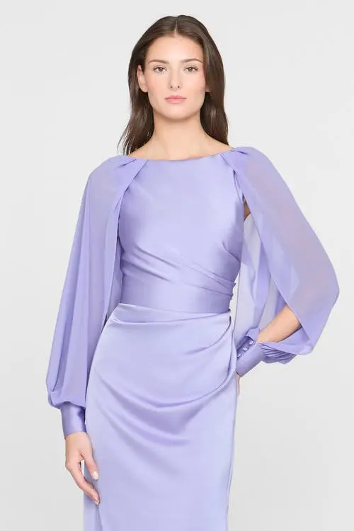 Theia Penelope Satin Column Gown