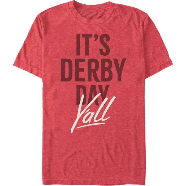 LOST GODS Run For The Roses Day Short Sleeve Graphic T-shirt - Red Heather
