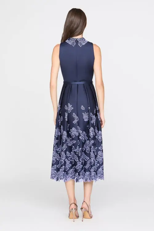 Theia Merisel Sleeveless Shirt Dress - Navy/deep Periwinkle
