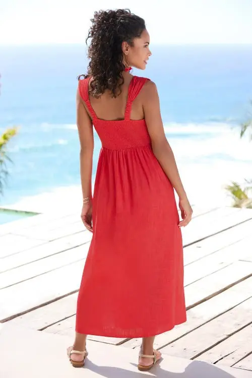 LASCANA Button Detail Maxi Dress