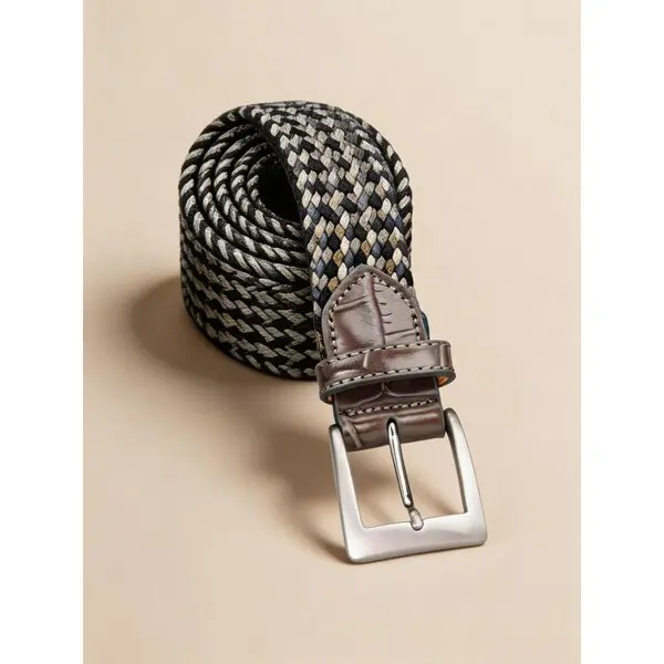 ASHWORTH GOLF Embossed Croc Tab Belt - Stone Multi