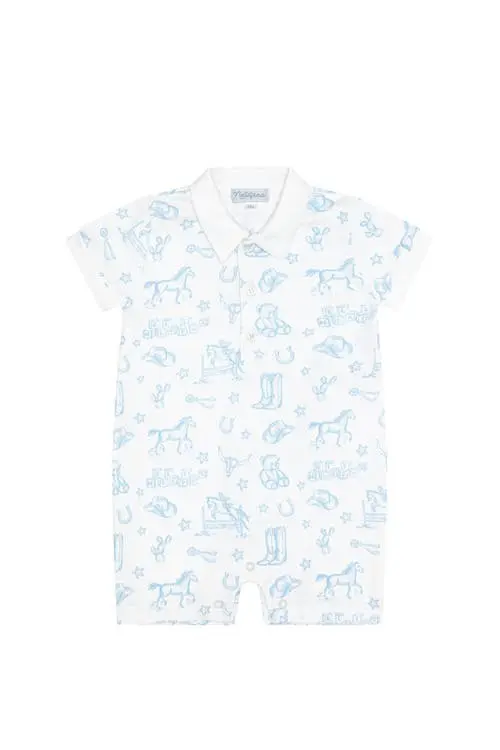 NELLAPIMA Lone Star Toile Romperbaby - Blue