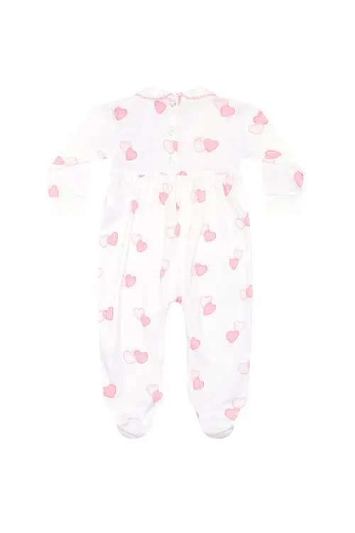 NELLAPIMA Sweetheart Smocked Footie - Pink
