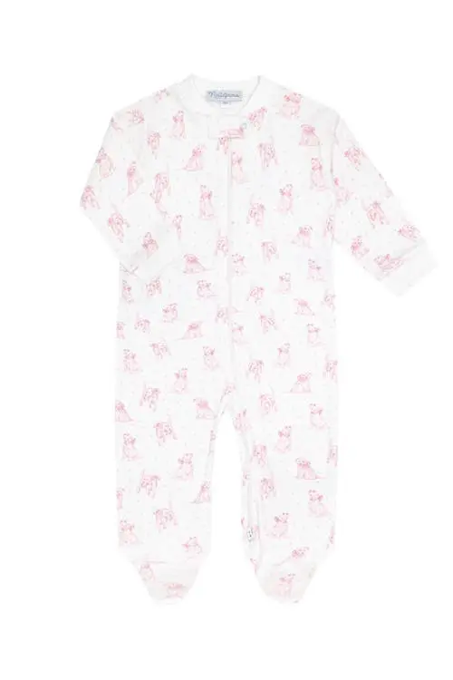 NELLAPIMA Puppy Love Print Zipper Footiebaby - Pink