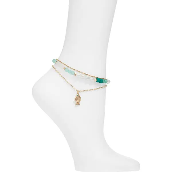 Bp. Beaded Anklet - Blue- Multi