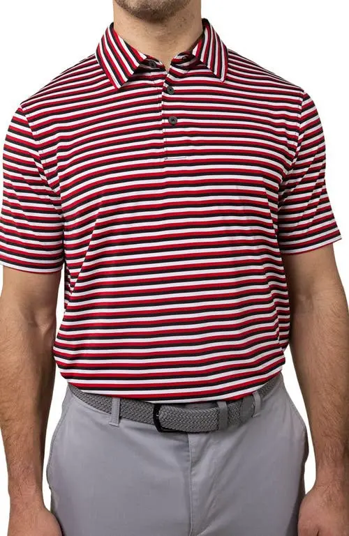 ASHWORTH GOLF Ivy Stripe Polo - Core Red