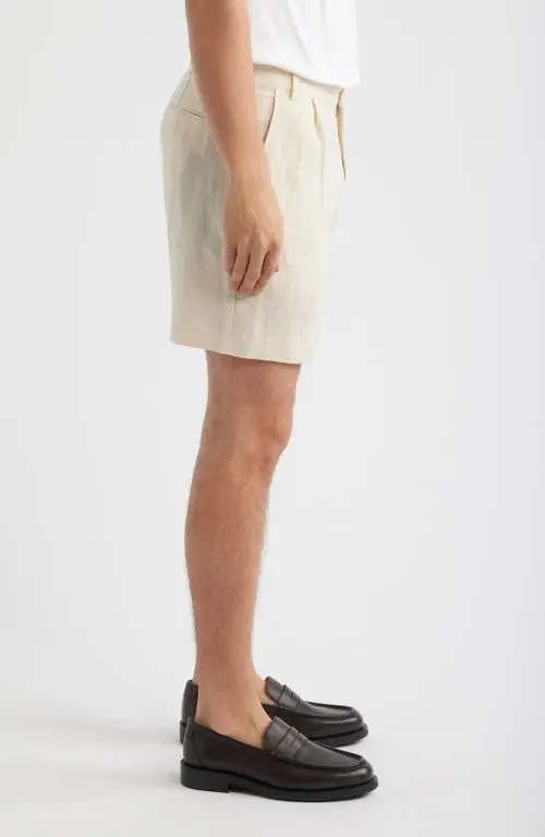 PERCIVAL Pleated Linen Shorts - Cream