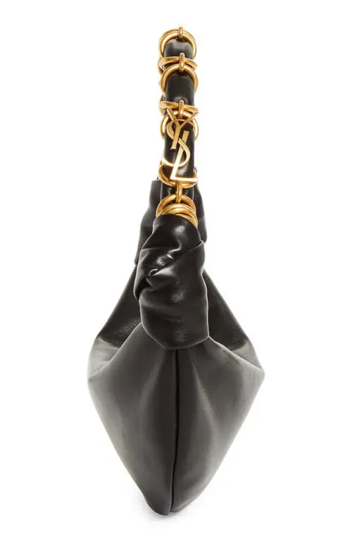 Saint Laurent Mini Amalia Hobo Bag - Noir